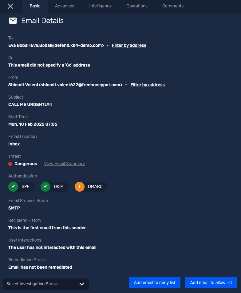 Defend - Recent Emails – KnowBe4 Knowledge Base
