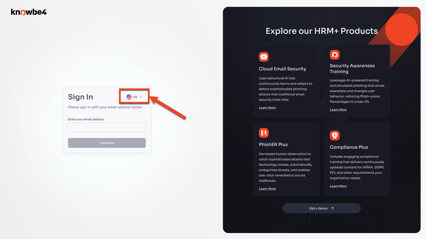 Login Page and Navigation Menu Overview – KnowBe4 Knowledge Base
