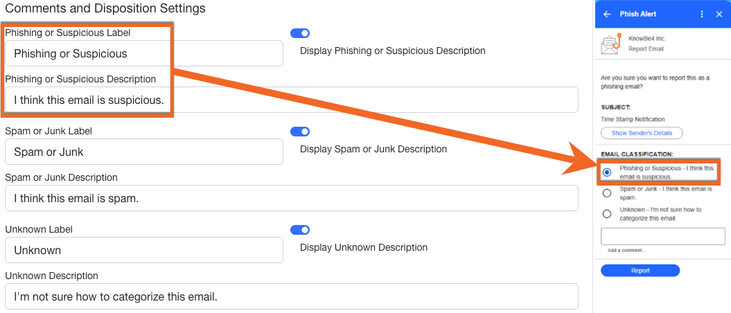 Phish Alert Button (PAB) Display Settings – KnowBe4 Knowledge Base