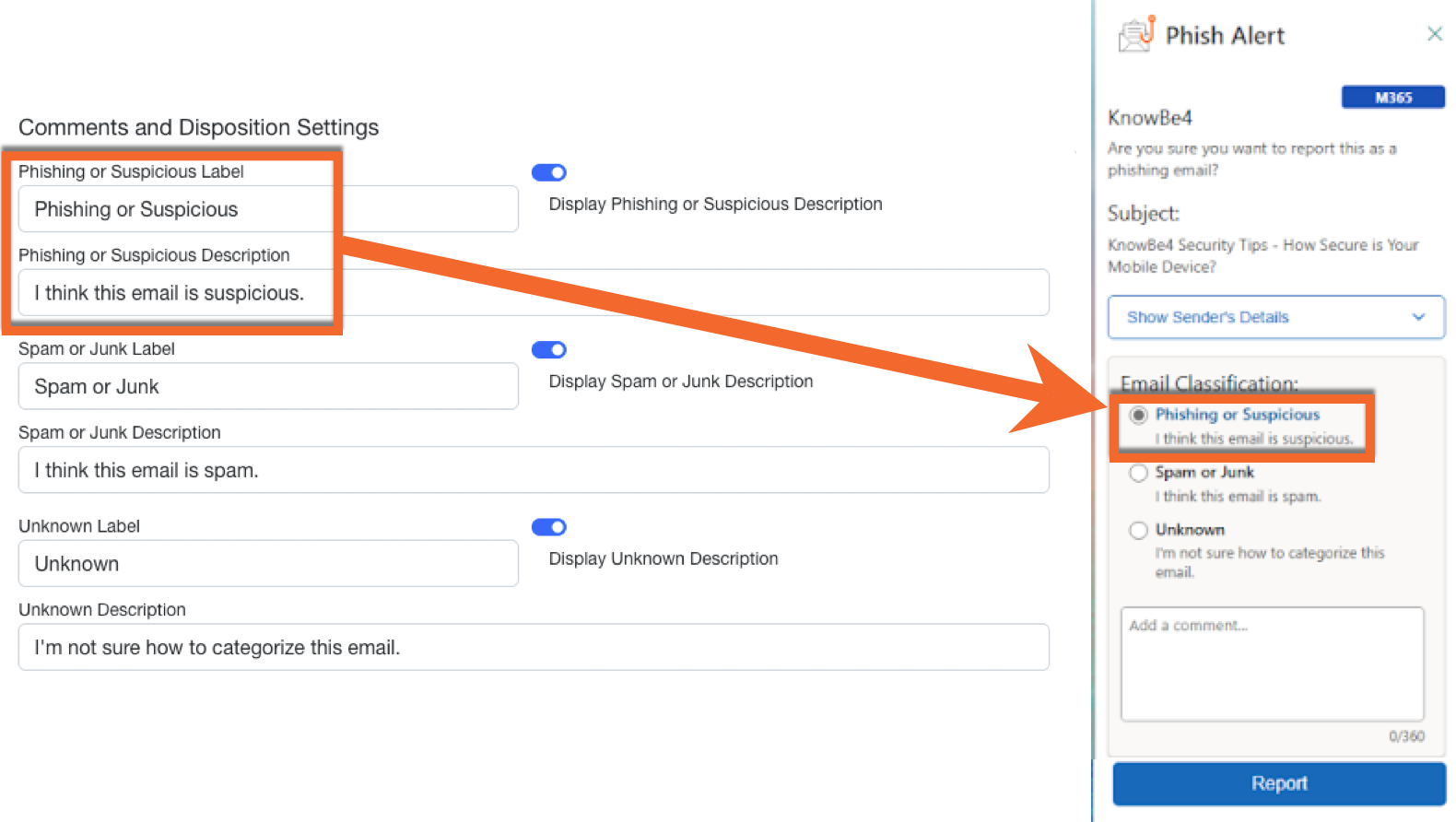 Phish Alert Button (PAB) Display Settings – KnowBe4 Knowledge Base