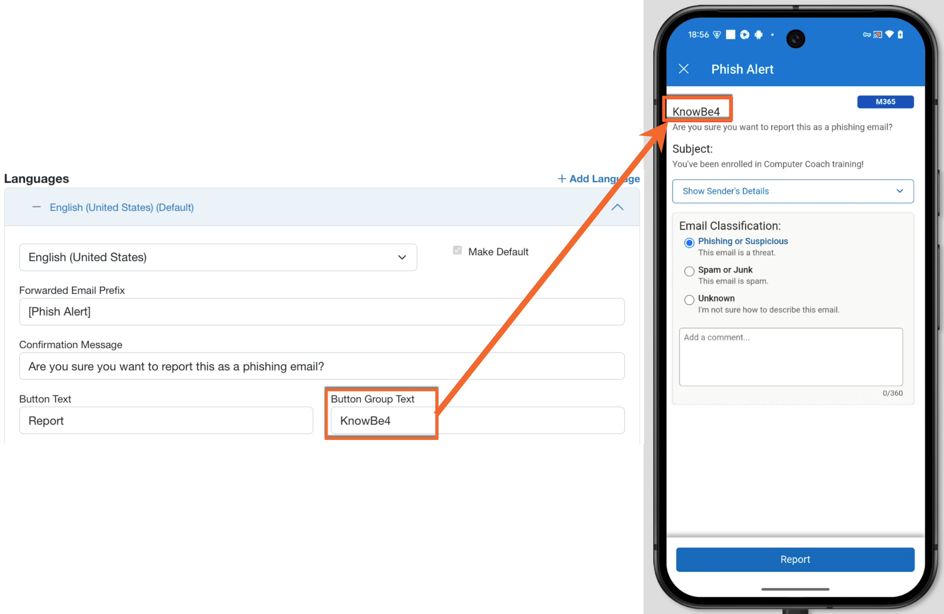 Phish Alert Button (PAB) Display Settings – KnowBe4 Knowledge Base