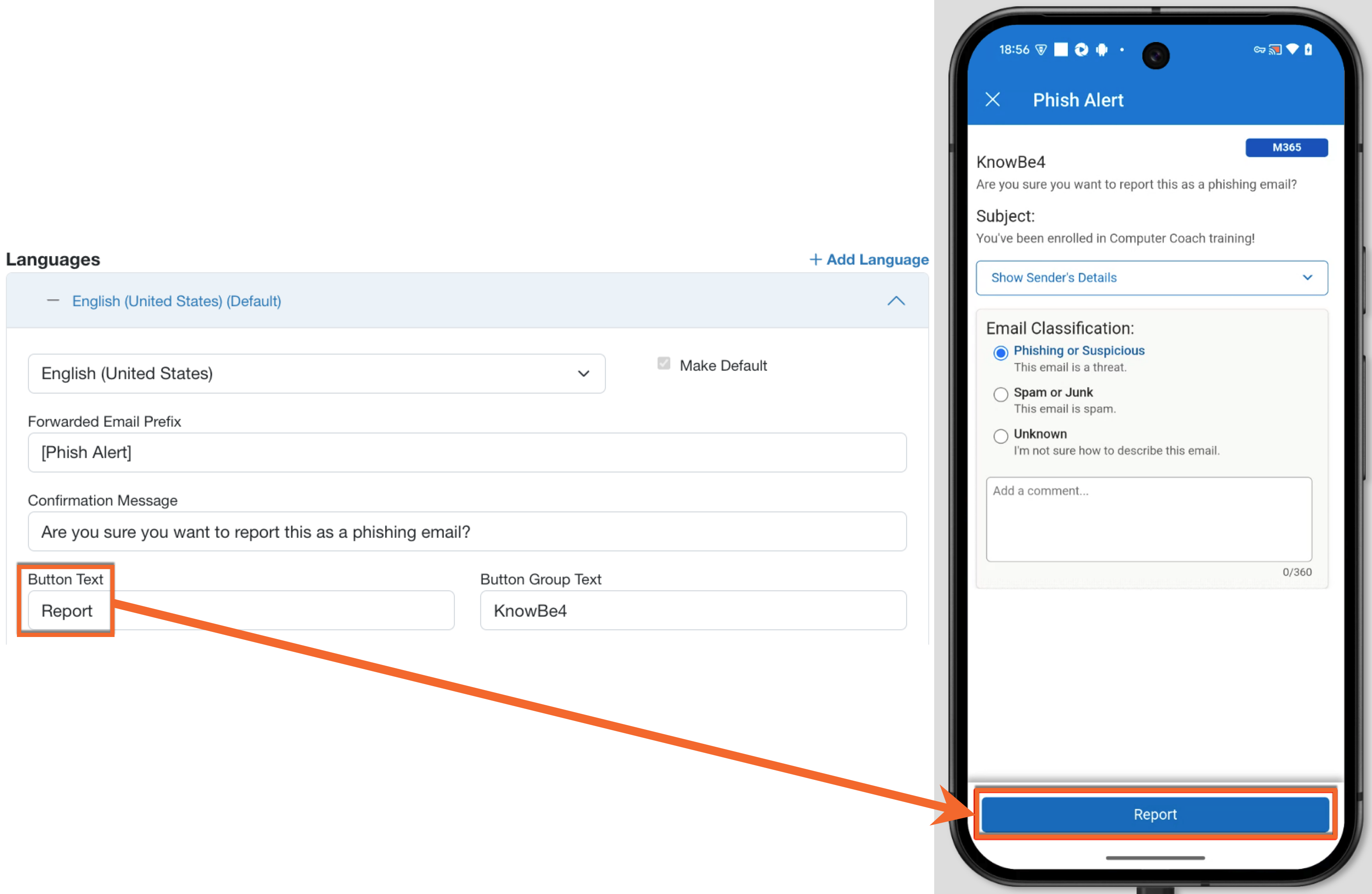 Phish Alert Button (PAB) Display Settings – KnowBe4 Knowledge Base