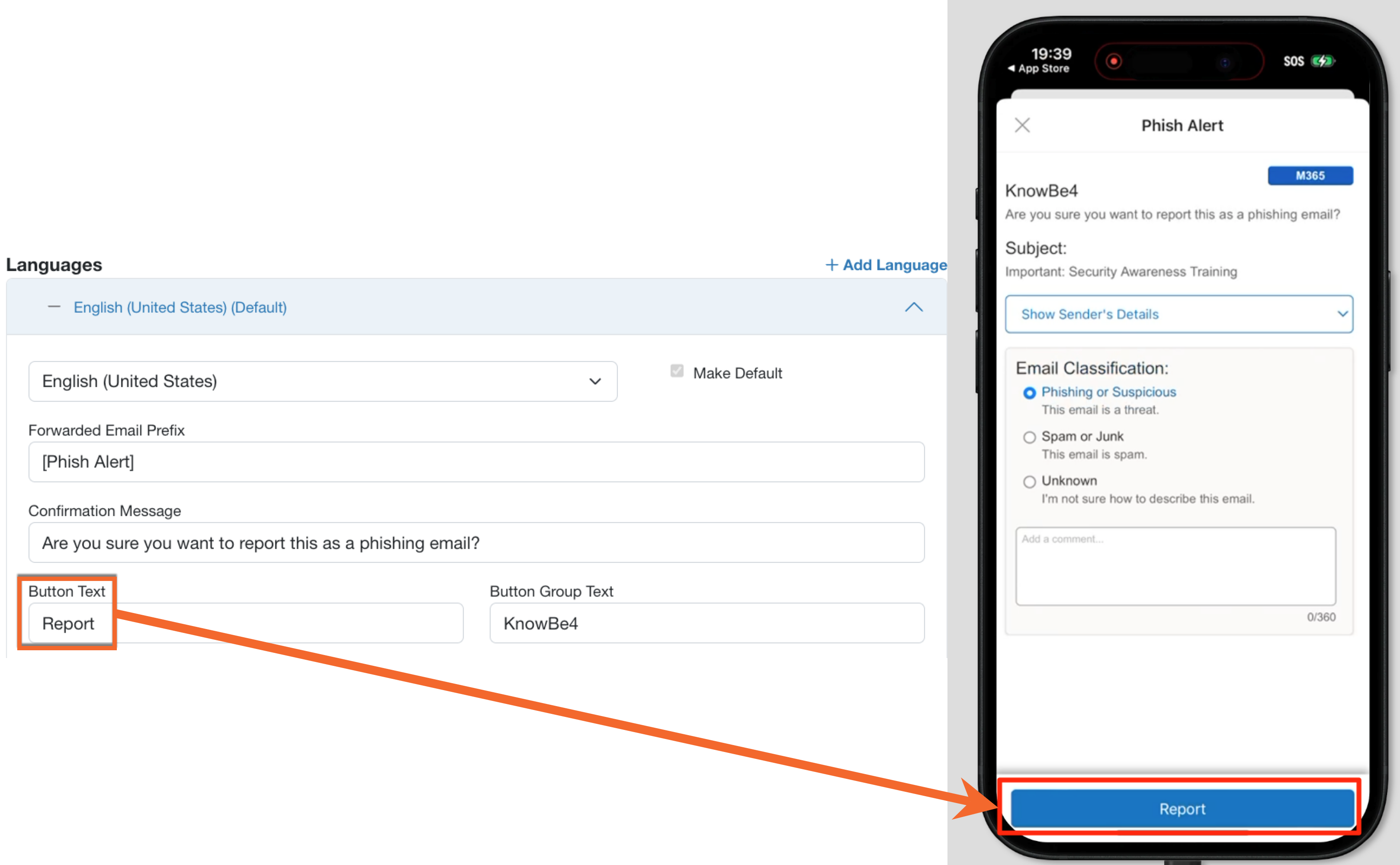 Phish Alert Button (PAB) Display Settings – KnowBe4 Knowledge Base