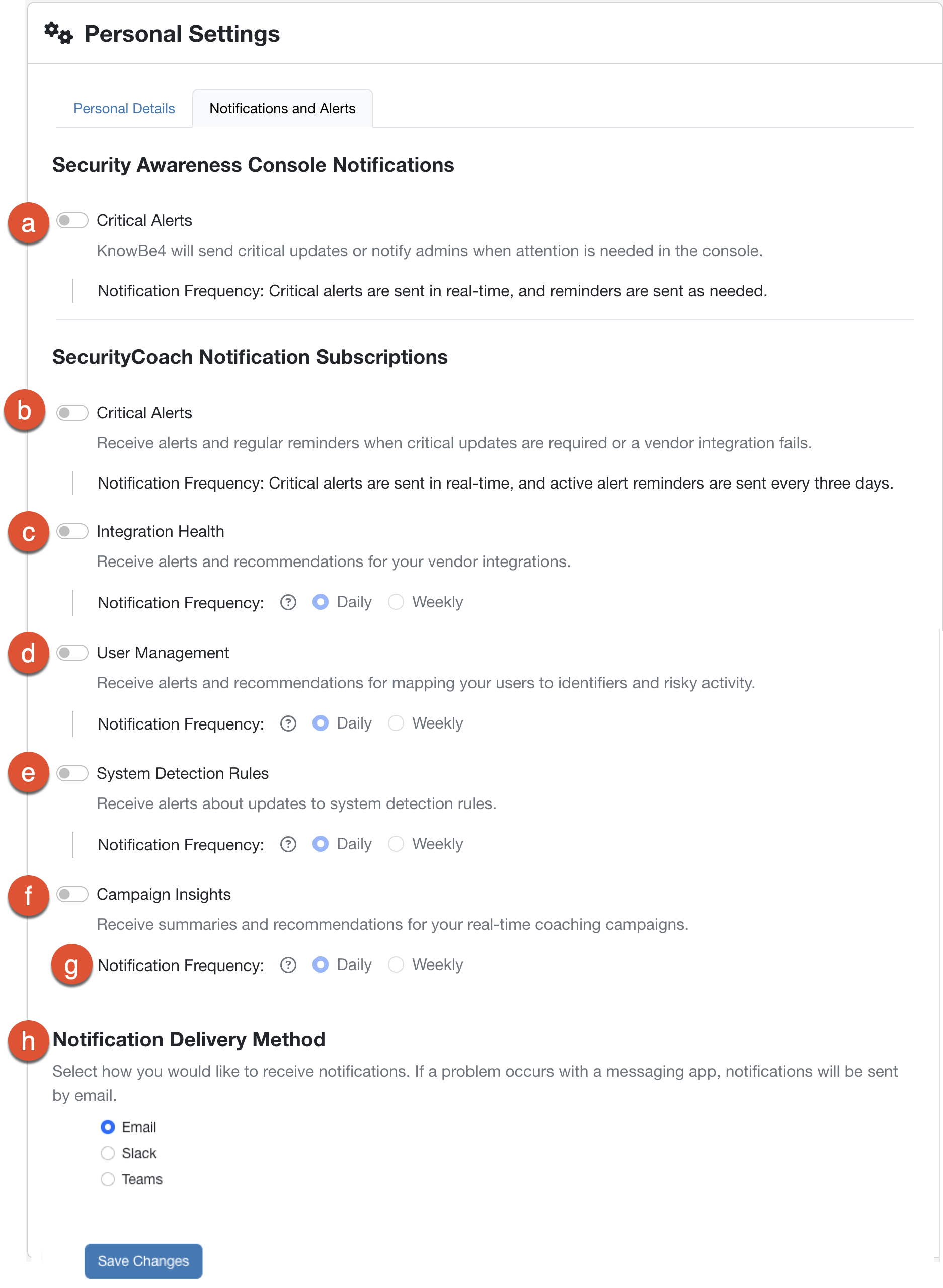 Personal Settings Guide – KnowBe4 Knowledge Base