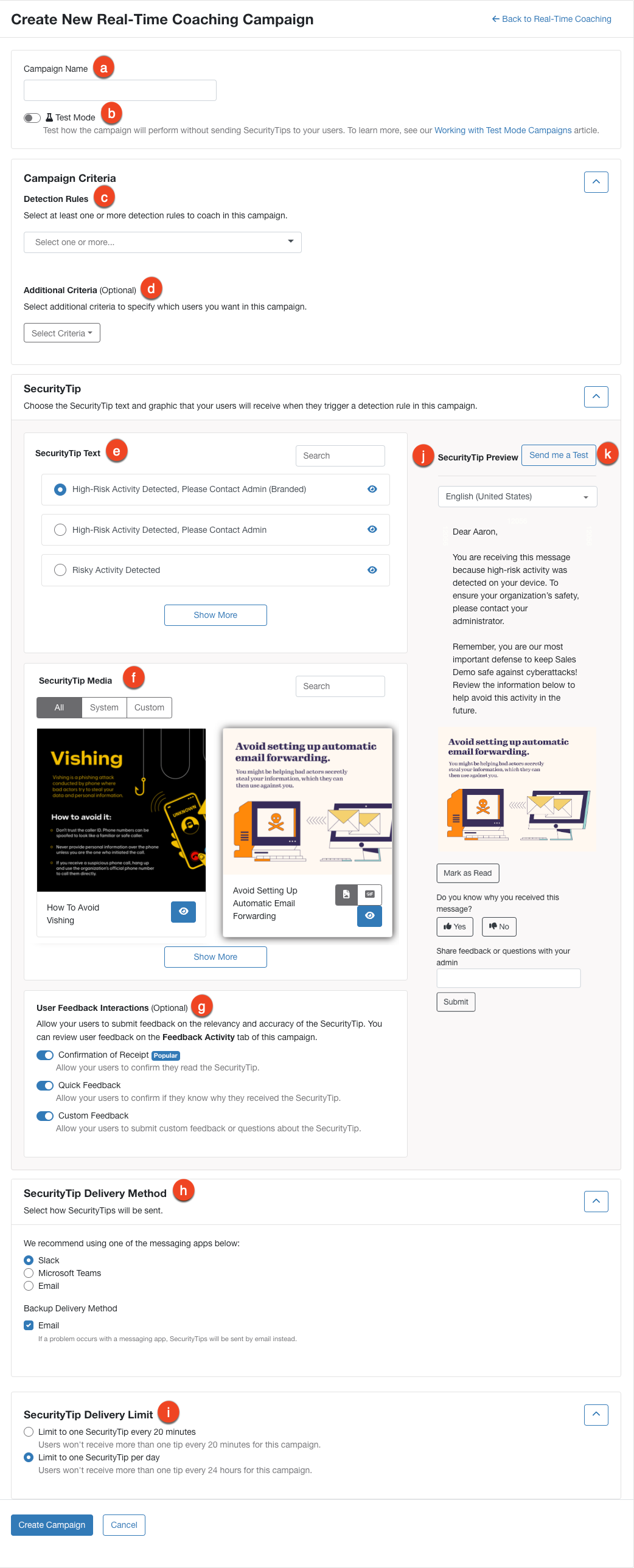 Real-Time Coaching Campaigns Guide – KnowBe4 Knowledge Base